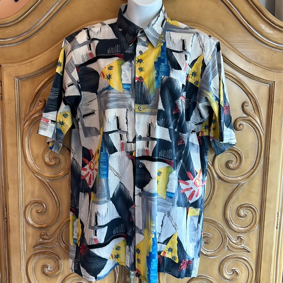 Riscatto | Shirts | Vintage Riscatto Abstract Sun And Sails Print ...
